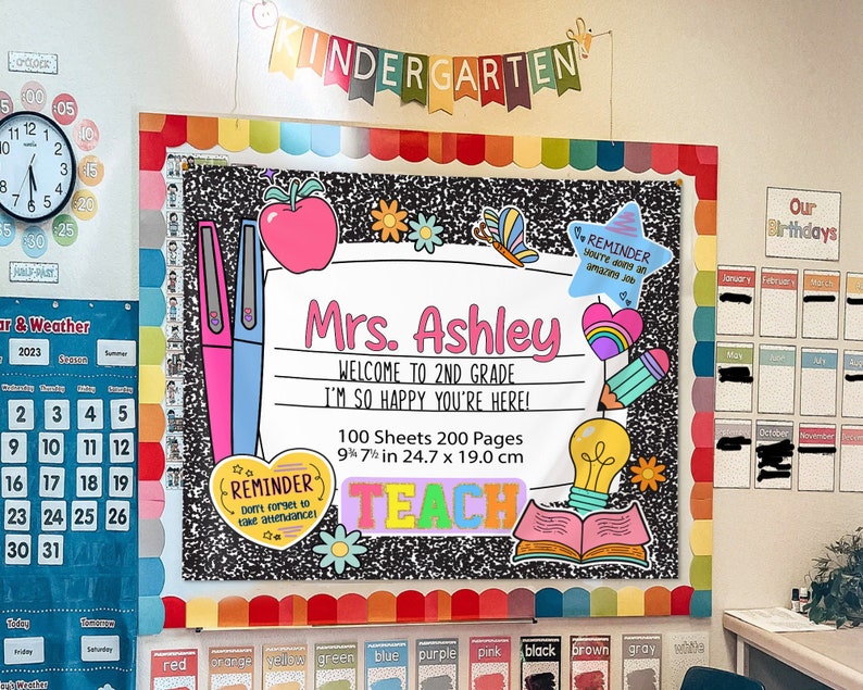 Groovy Classroom Decor, Personalized Classroom Composition Notebook ...