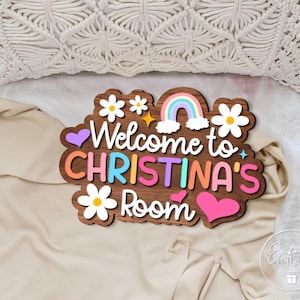Personalized Girl Door Sign, Nursery Name Sign, Custom Wall Sign, Kids ...