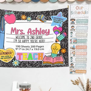 Groovy Classroom Decor, Personalized Classroom Composition Notebook ...