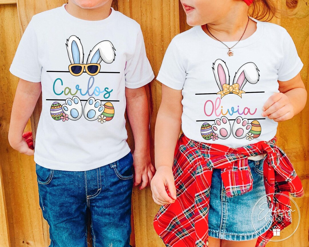 Personalized Easter Shirts for Kids, Custom Kids Name Shirt, Easter ...
