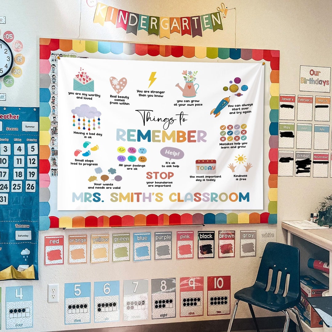 Personalized Classroom Tapestry, Classroom Banner, Teacher Name Class ...