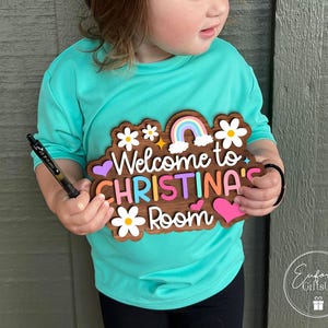 Personalized Girl Door Sign, Nursery Name Sign, Custom Wall Sign, Kids ...