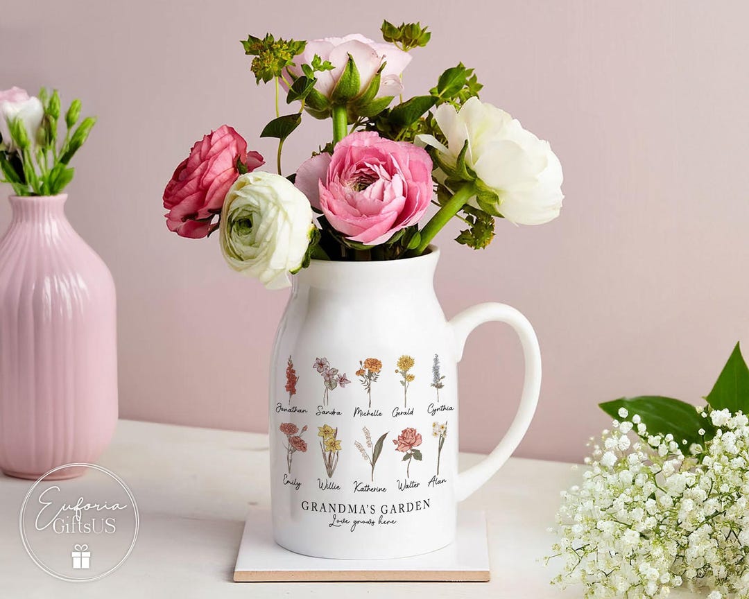 Personalized Grandma's Garden Vase, Mothers Day Gift, Nanas Garden ...