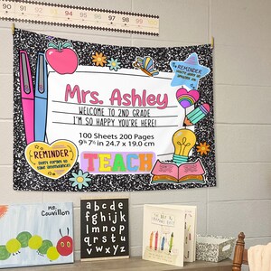 Groovy Classroom Decor, Personalized Classroom Composition Notebook ...