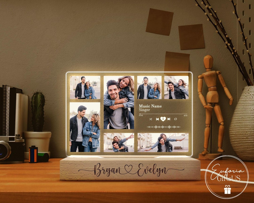 Personalized Song Night Light, Custom Collection Photo Music Plaque ...