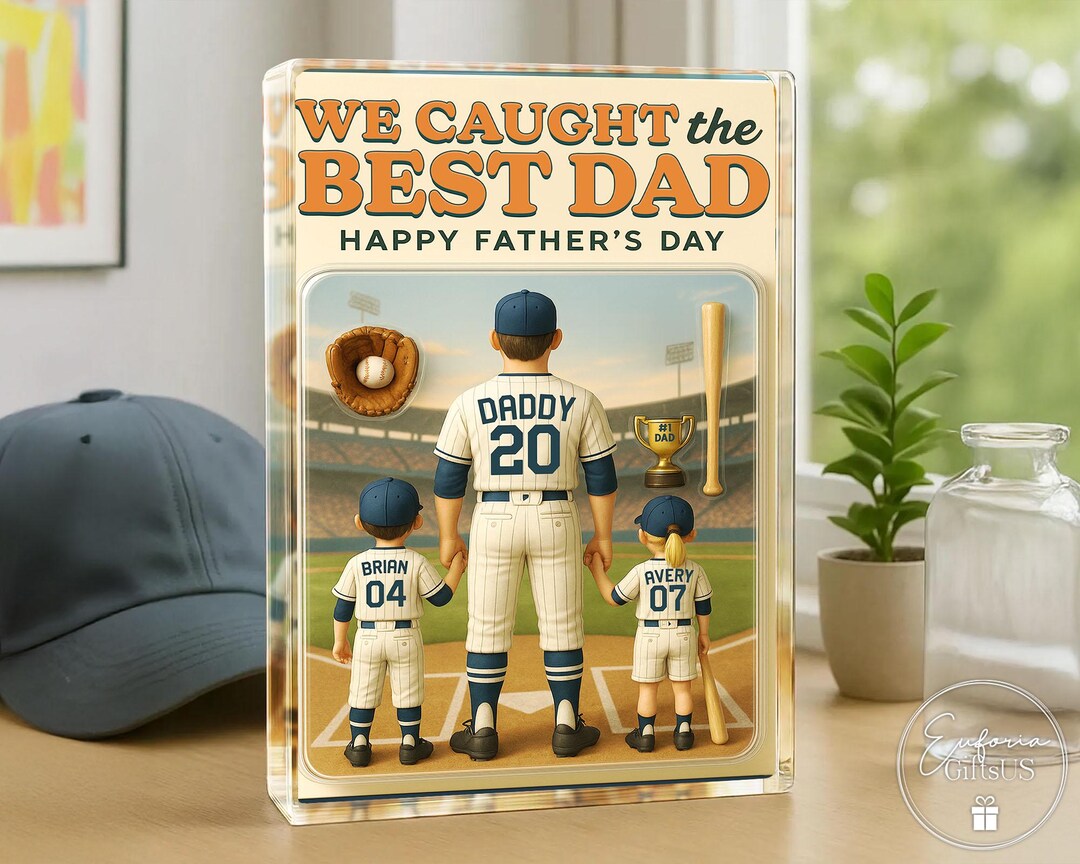 We Caught the Best Dad Baseball Gift, Personalized Fathers Day Gift for ...