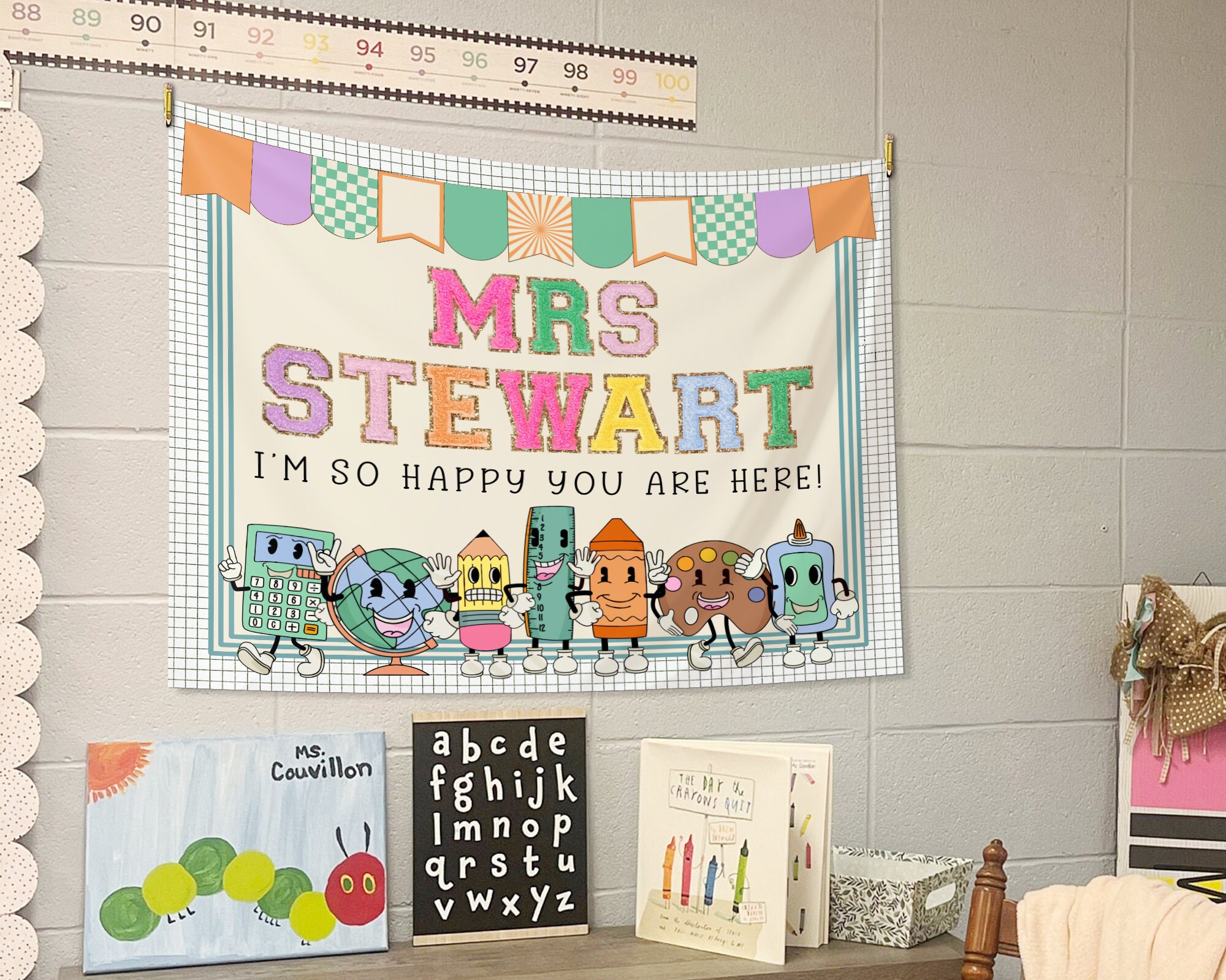 Custom Teacher Classroom Tapestry, Teachers Name Classroom Banner ...