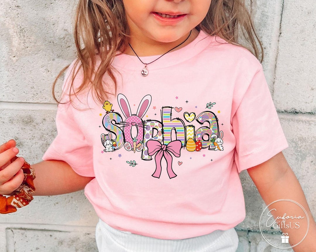 Custom Alphabet Easter Kid Shirts, Personalized Kids Easter Shirt for ...