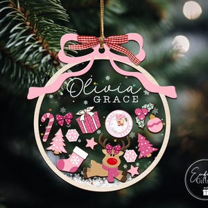 Kids Girl Christmas Ornament, Custom Baby Girl First Christmas, 1st ...