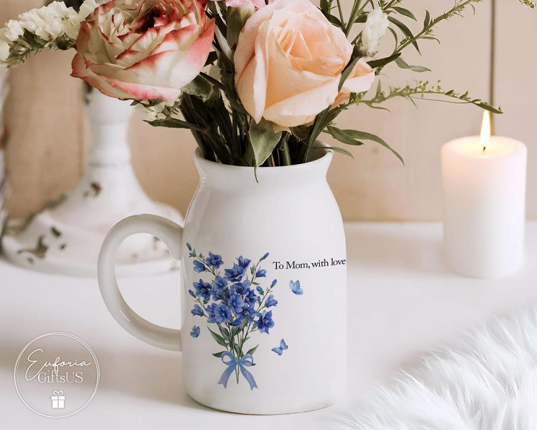 Personalized Mother's Day Vase, Custom Wildflower Gift for Mom, Mother ...