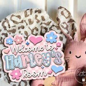Custom Kids Bedroom 3D Wooden Sign, Personalized Girl Door Sign ...