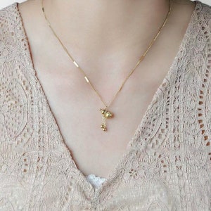 Korean Style Titanium Steel Gourd Pendant Necklace Elegant Collarbone ...