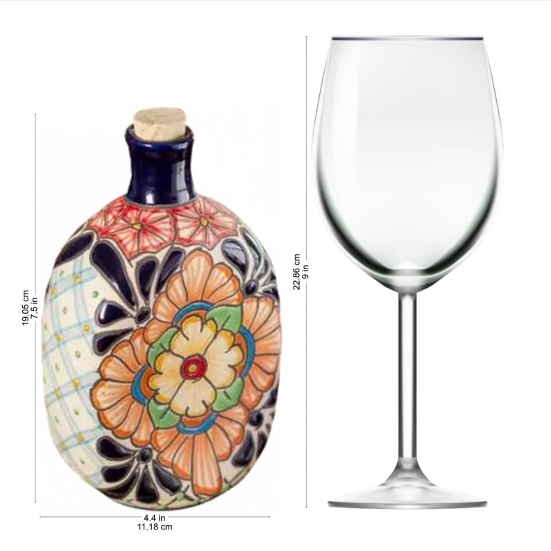 Oval Floral Motif Talavera Style Ceramic Tequila Decanter Garden ...