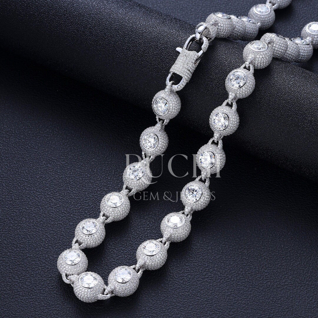 Exclusive Clustered Ball Necklace Iced Out Ball Chain Jewelry Diamond ...