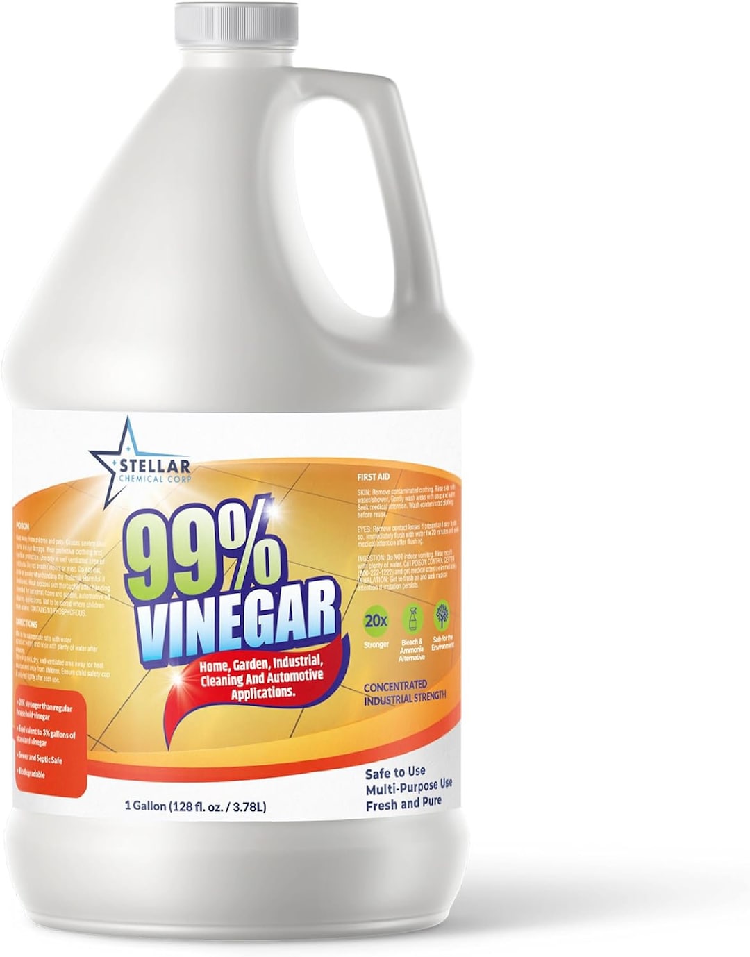 Stellar Chemical - 99% Pure Vinegar - Natural Concentrated Cleaner ...