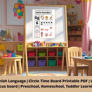 Spanish Circle Time & Weekly Focus Chart | Letters, Numbers, Shapes ...