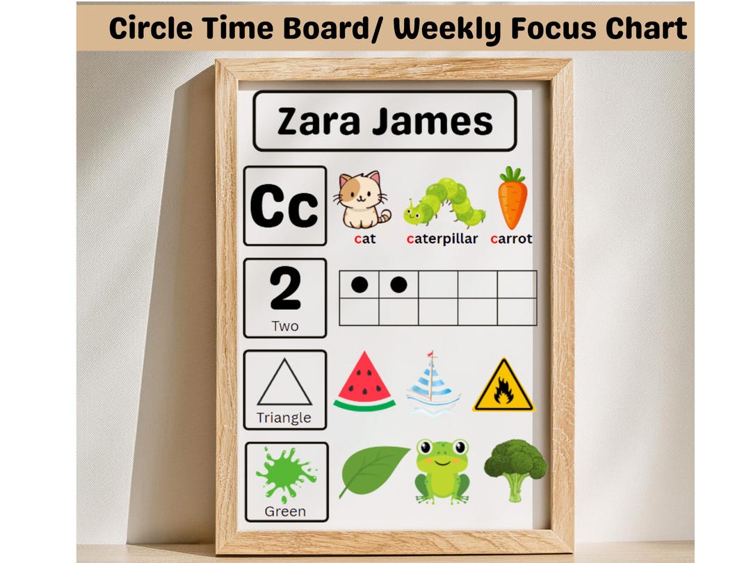 Circle Time & Weekly Focus Chart | Letters, Numbers, Shapes, Colors ...