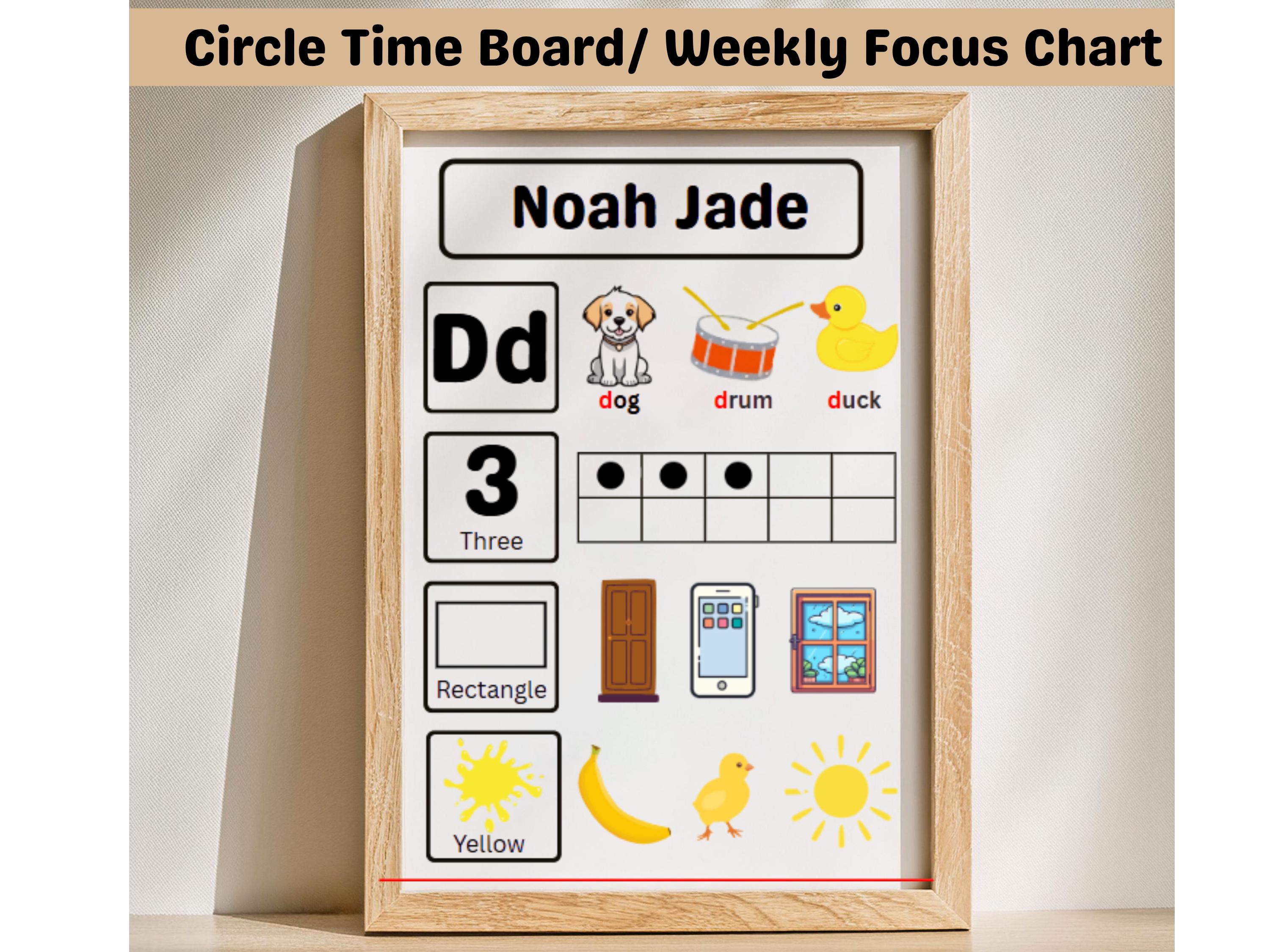 Circle Time & Weekly Focus Chart | Letters, Numbers, Shapes, Colors ...