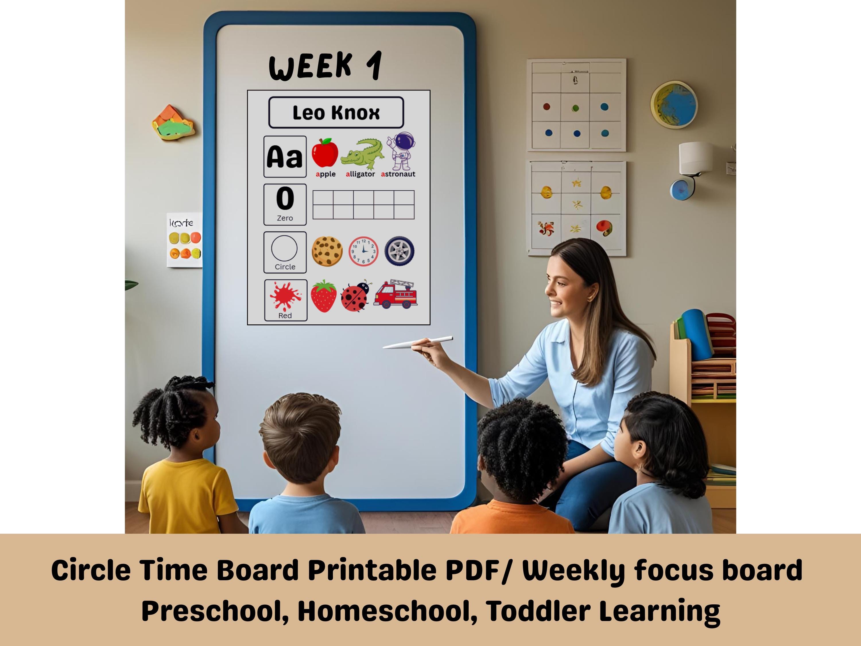 Circle Time & Weekly Focus Chart | Letters, Numbers, Shapes, Colors ...