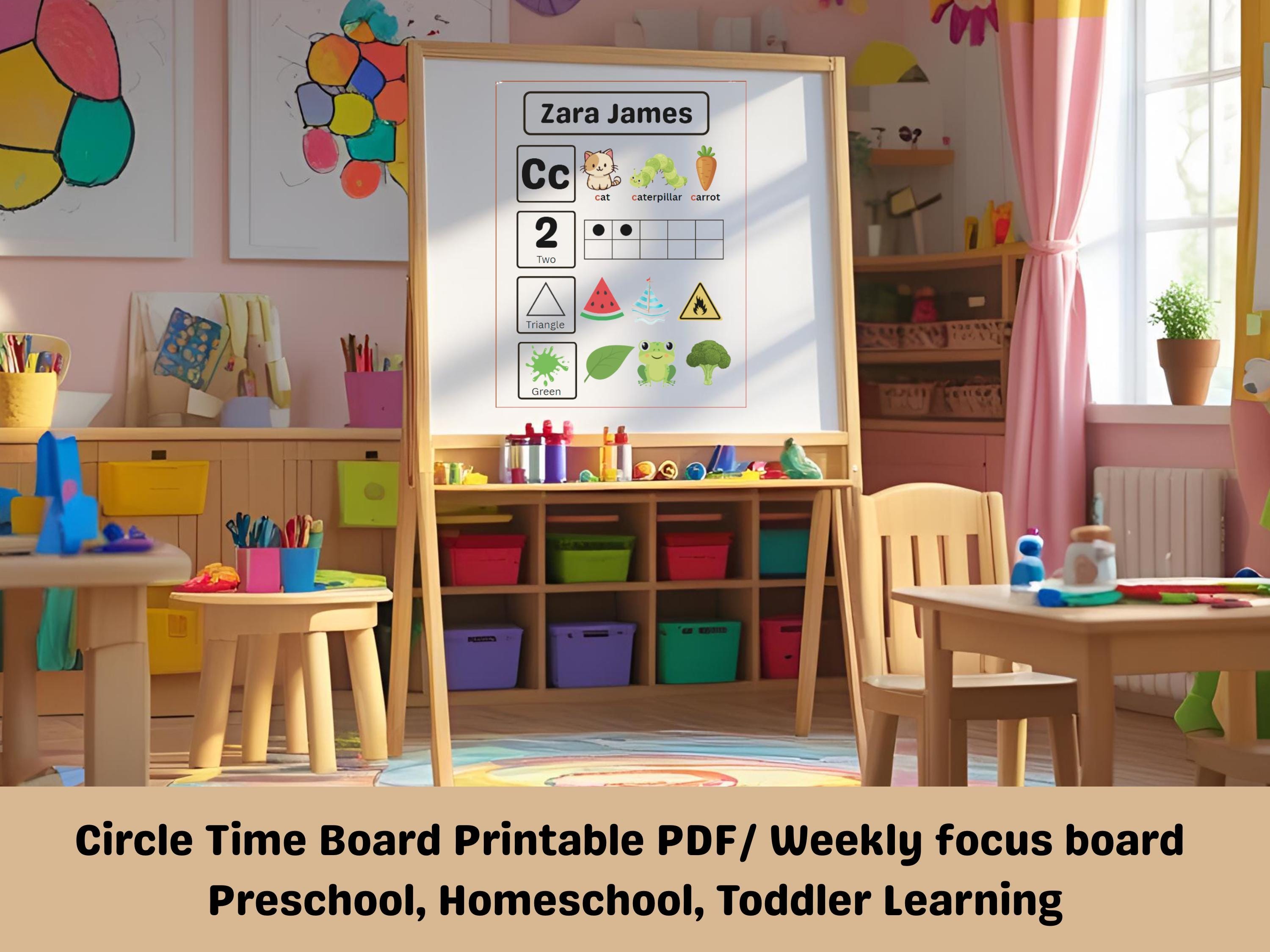 Circle Time | A2 Poster | Weekly Focus Chart | Letters, Numbers, Shapes ...