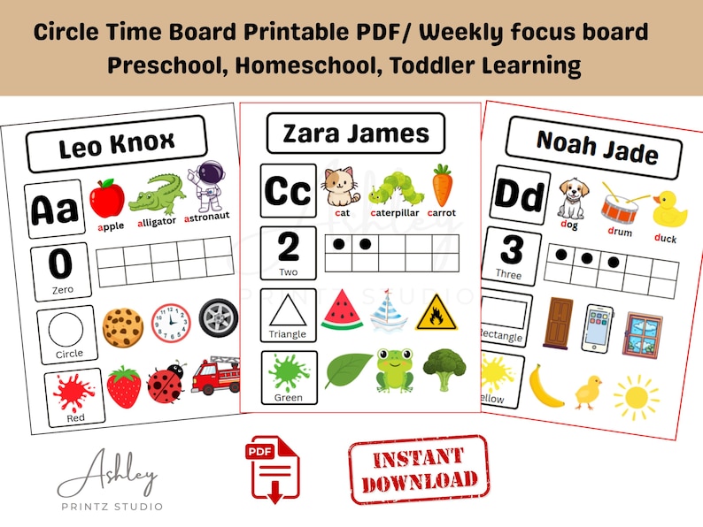 Circle Time | A2 Poster | Weekly Focus Chart | Letters, Numbers, Shapes ...