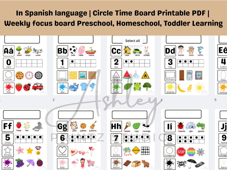 Spanish Circle Time & Weekly Focus Chart | A2 Poster | Letters, Numbers ...