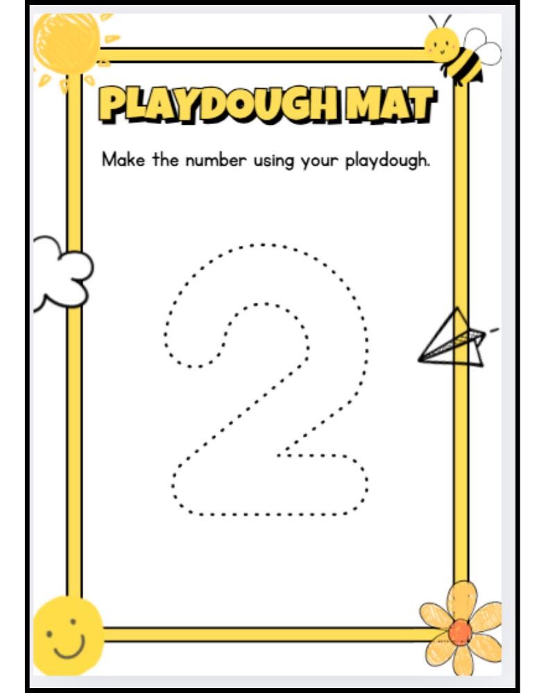 Numbers Playdough Mats | Printable Playdough Activity for Preschool ...