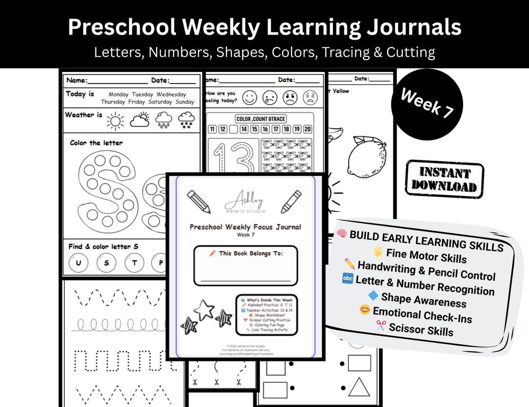 Week 7 - Preschool Weekly Focus Journal | Montessori Toddler Learning ...