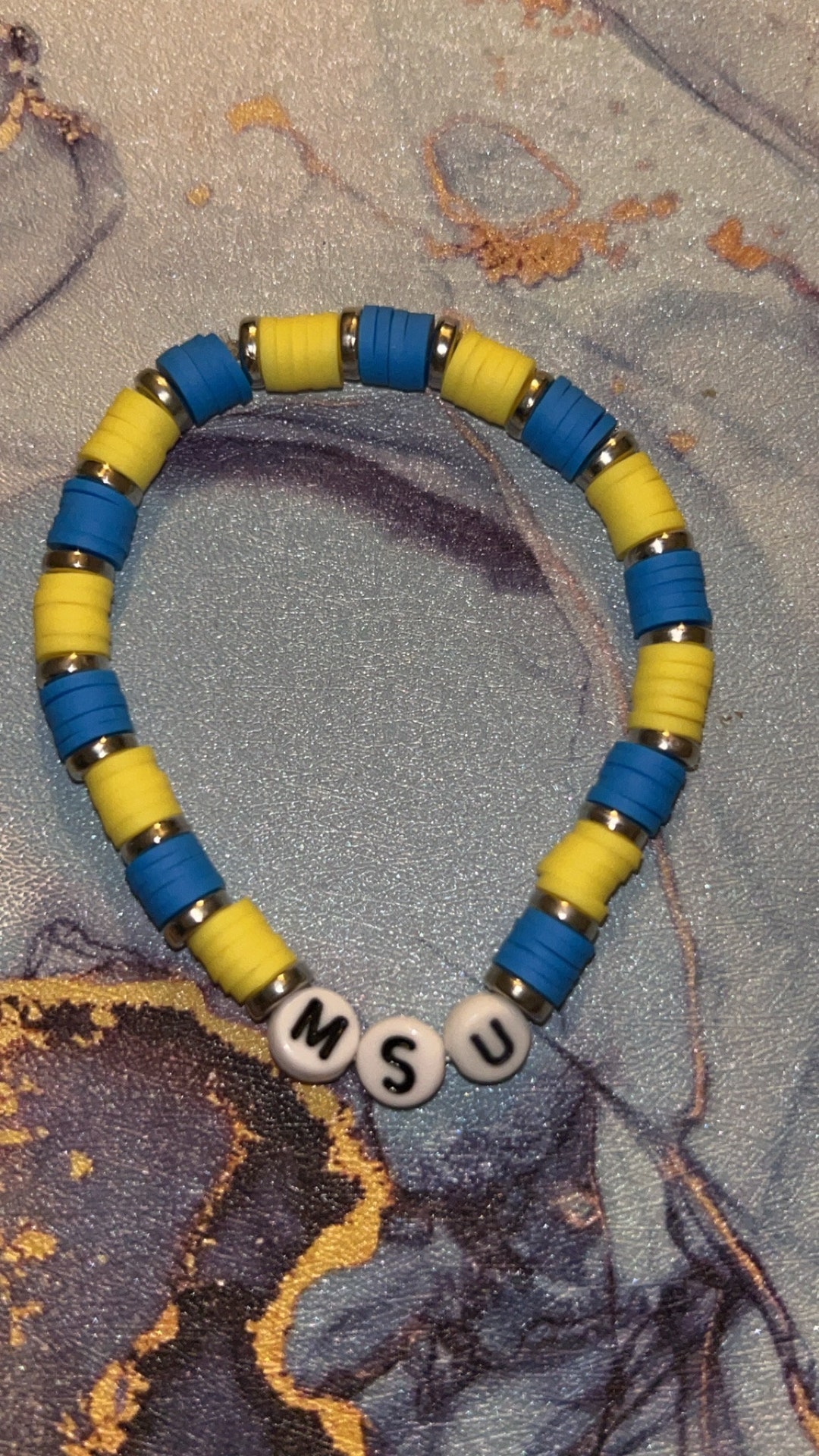 College Colors Clay Bead Bracelet - Etsy