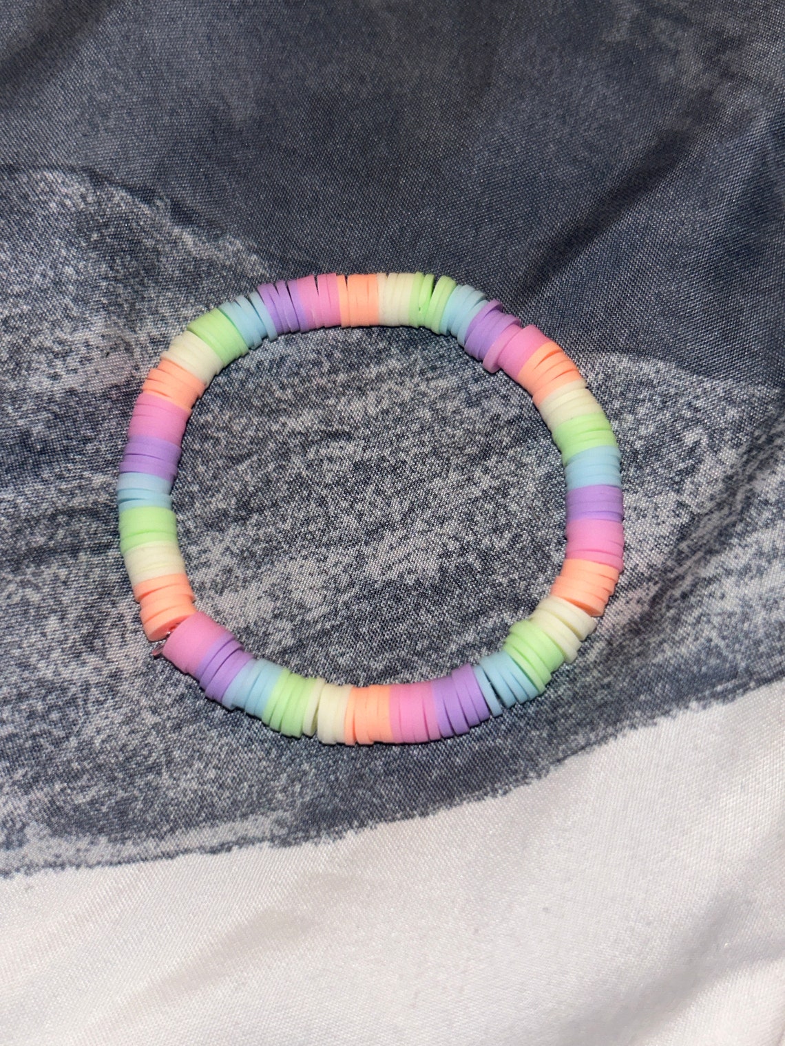 Rainbow Pastel Clay Bead Bracelet - Etsy