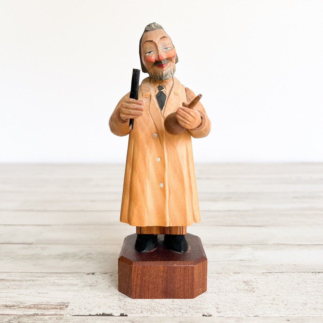 Vintage Gift, Ear Nose Throat Doctor, ENT, Carved Wood, Folk Art ...
