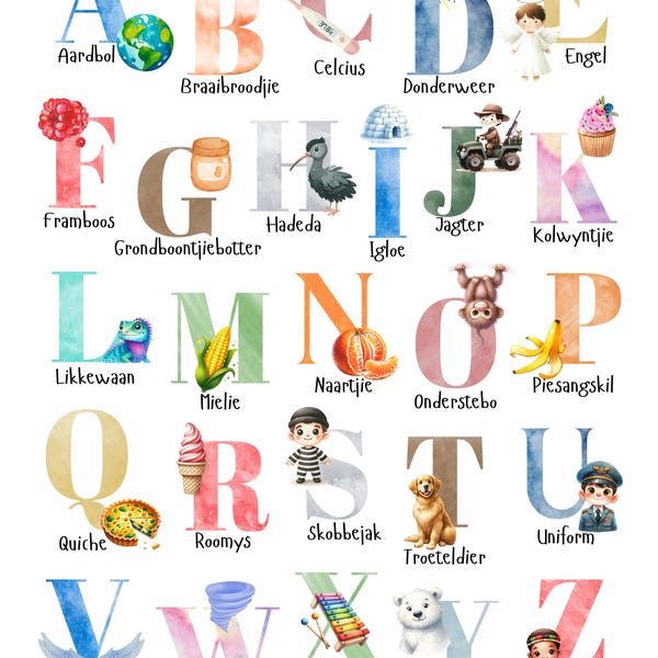 South African Alphabet Print - Etsy