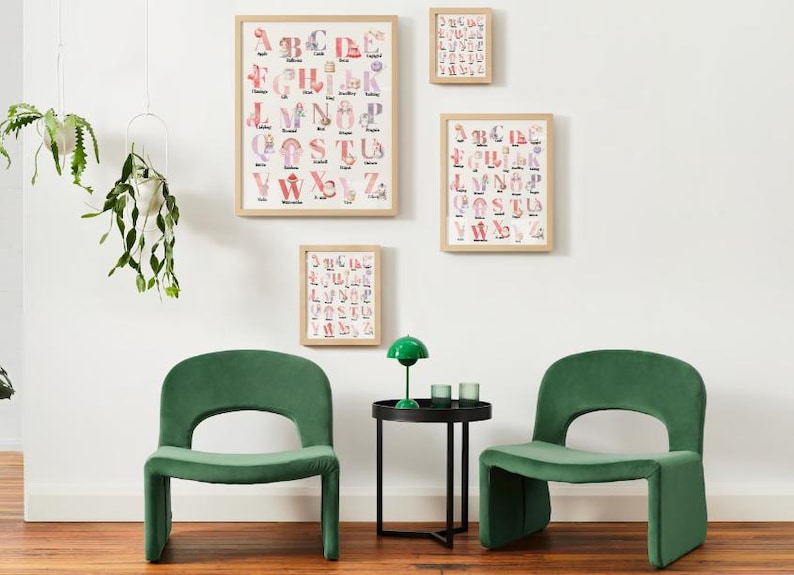 Pink Alphabet, Girls Theme Alphabet - Etsy