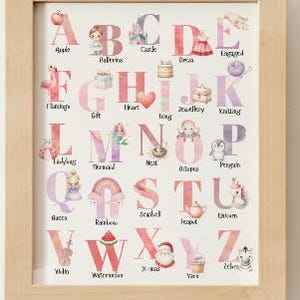 Pink Alphabet, Girls Theme Alphabet - Etsy