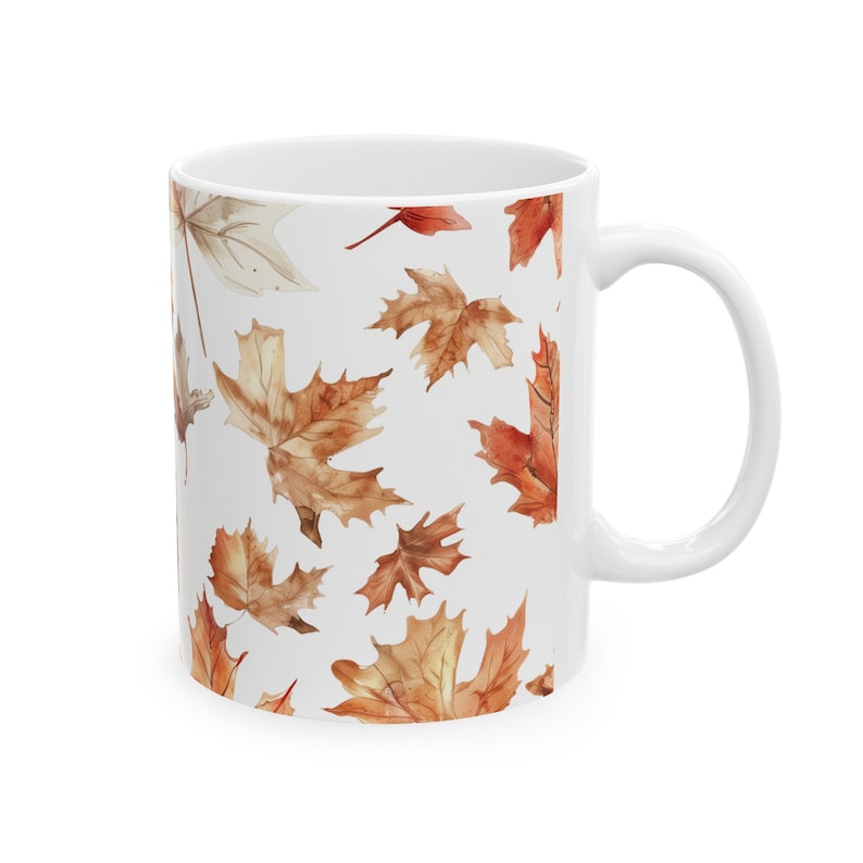 Leaves Mug, Fall Coffee Mugs, Coffee Mugs for Fall Season, Fun Autumn Coffee Mug, Cute Leaves ...
