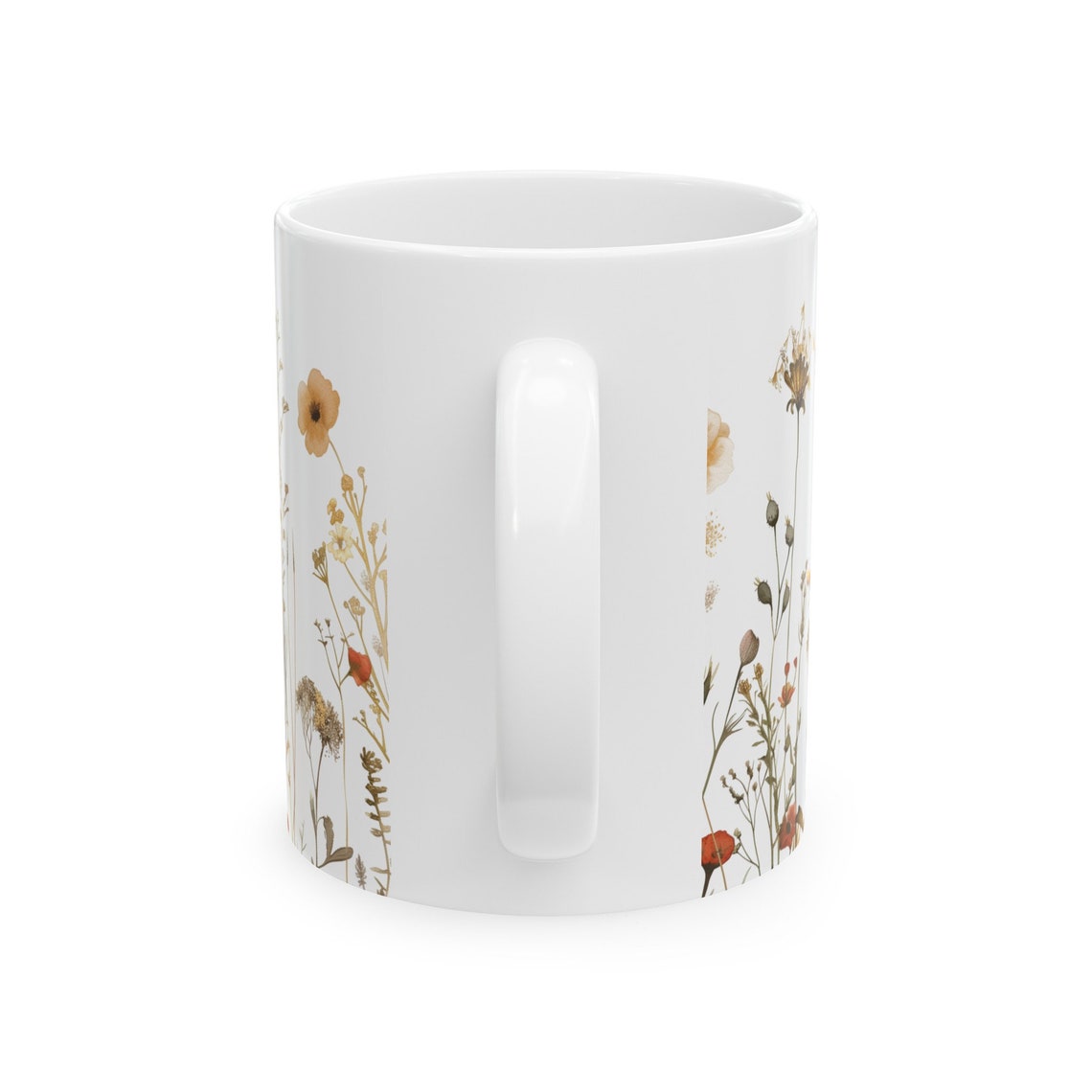 Boho Wildflowers Cottagecore Coffee Mug, Pressed Flowers Mug, Pastel ...