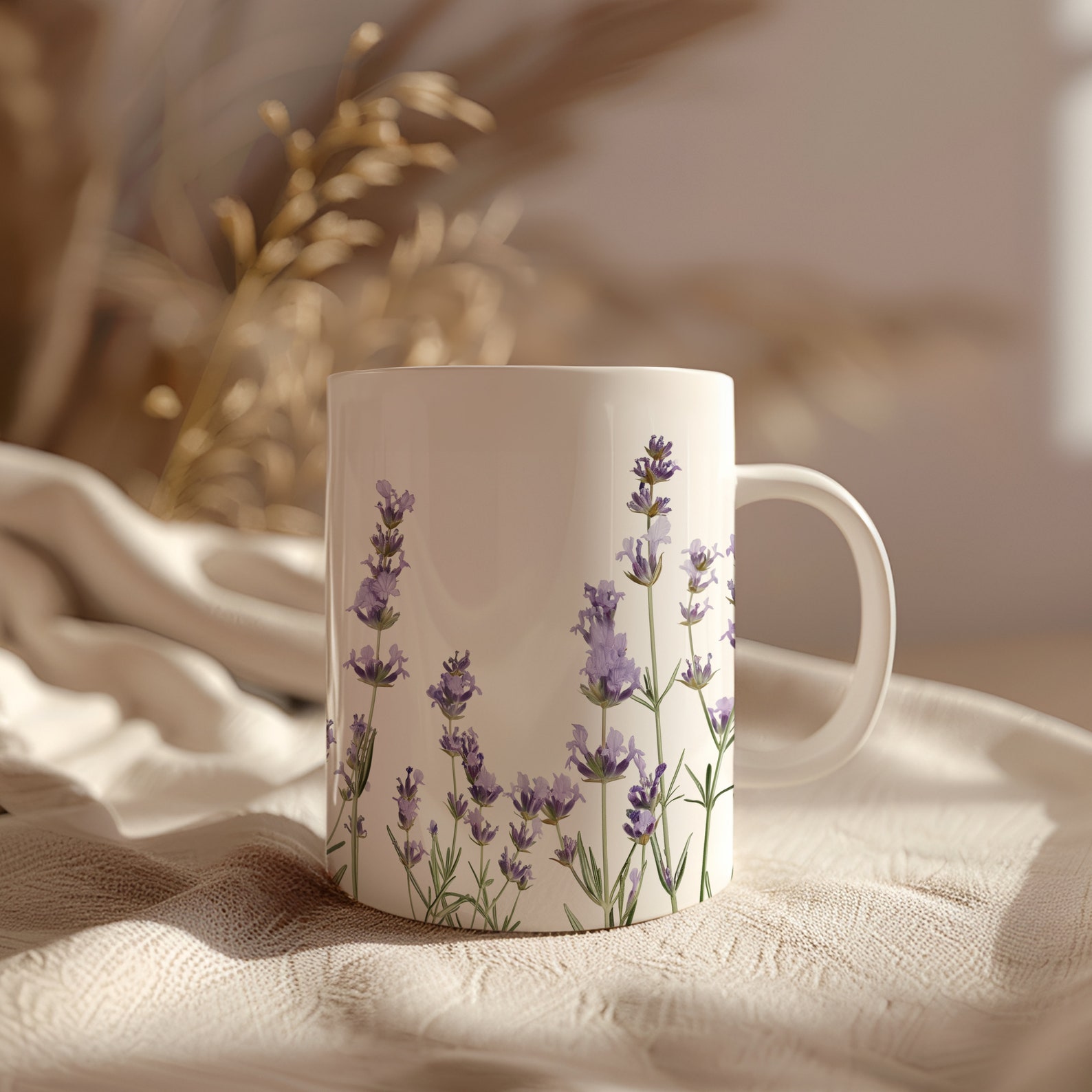 Boho Wildflowers Cottagecore Coffee Mug, Pressed Flowers Mug, Pastel ...