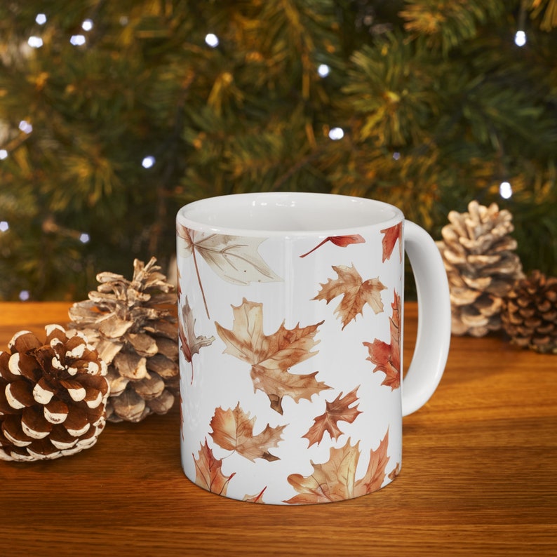 Leaves Mug, Fall Coffee Mugs, Coffee Mugs for Fall Season, Fun Autumn ...
