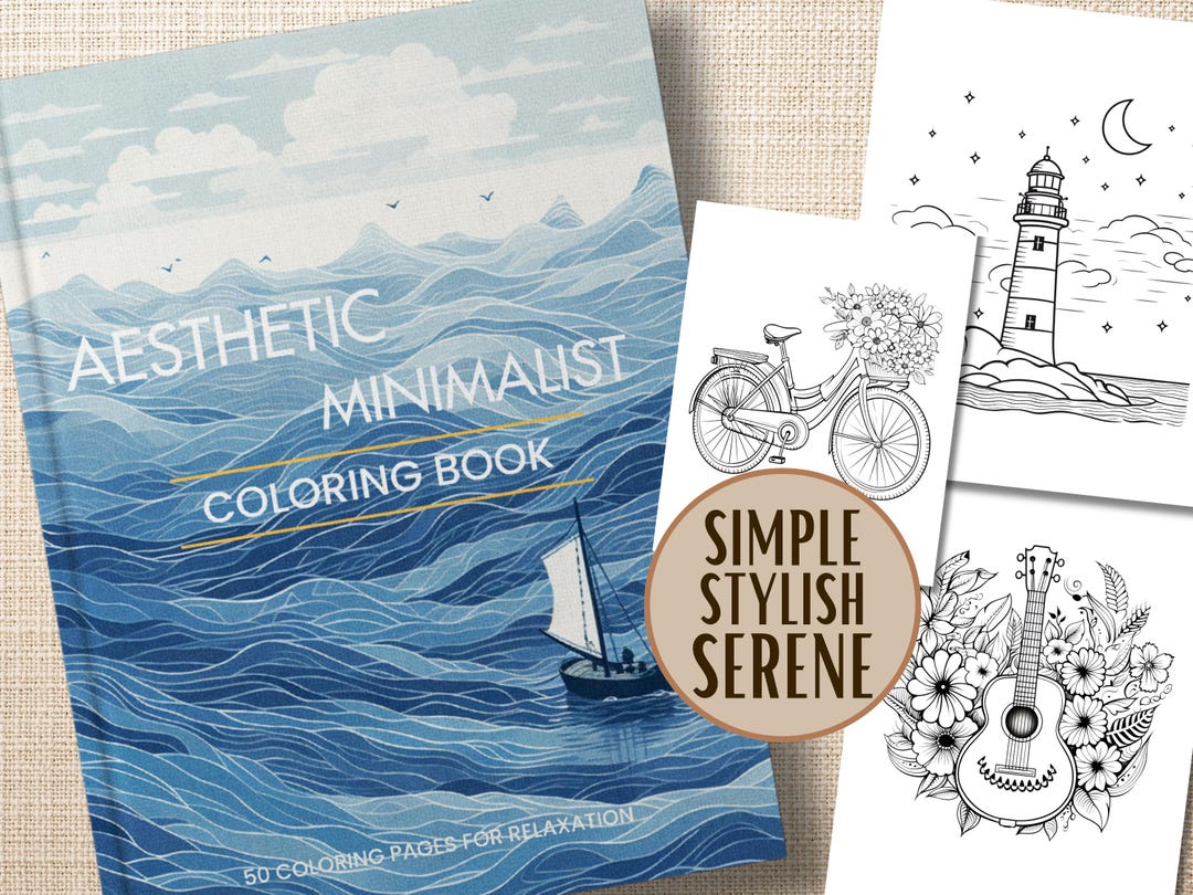 Aesthetic Minimalist Coloring Book | Elegant Adult Coloring Pages by ...