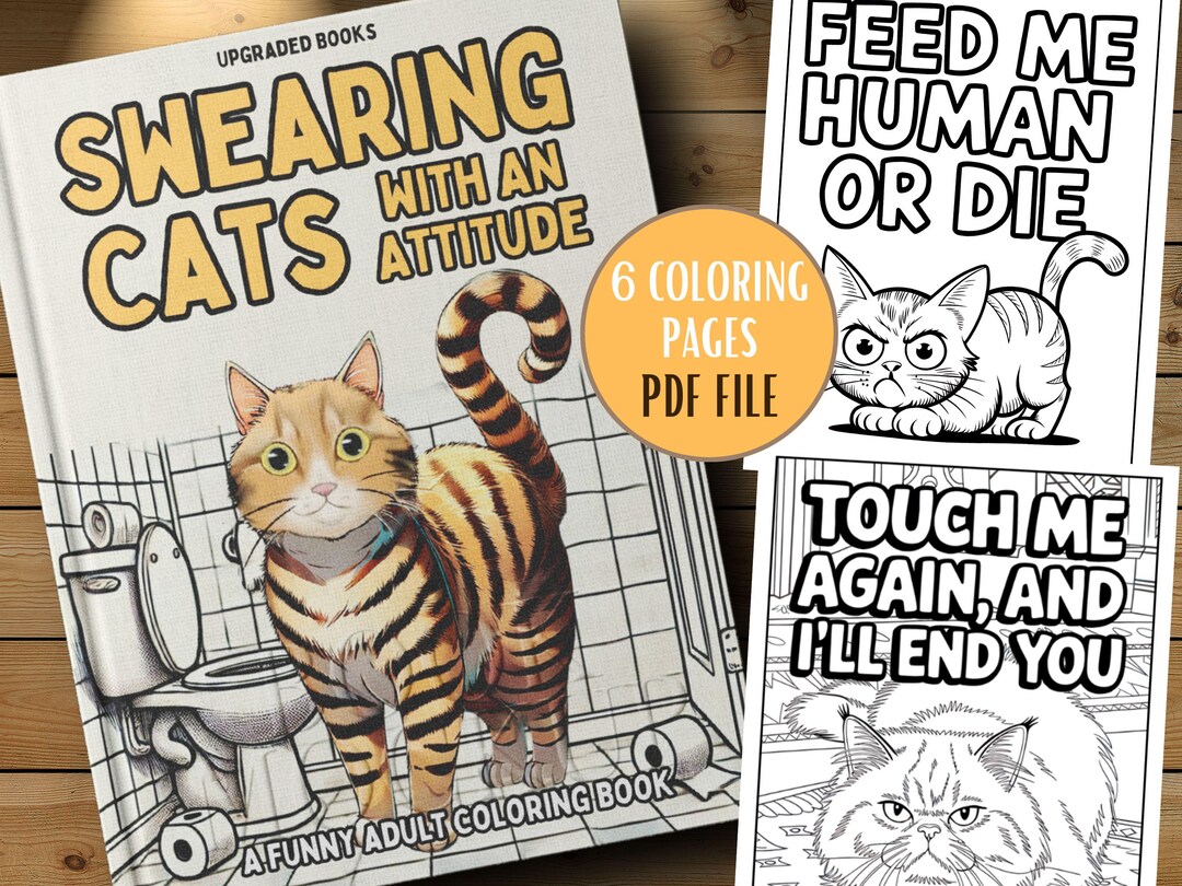 Swearing Cats With an Attitude | A Funny Adult Swear Word Coloring Book ...