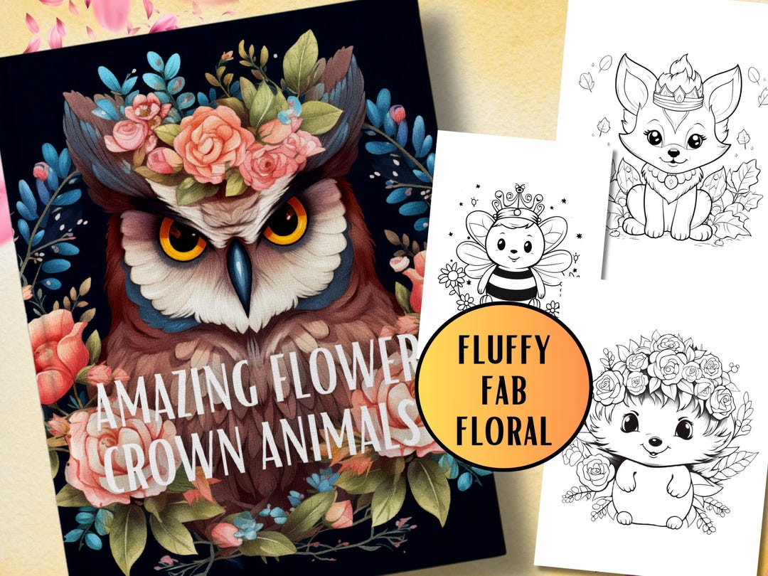 Amazing Flower Crown Animals | A Beautiful Coloring Book by Upgraded ...