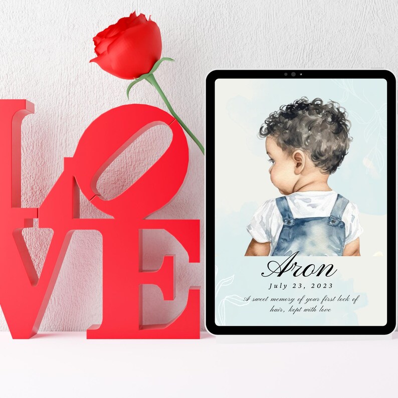 Personalized First Haircut Digital Print - Baby's First Lock Keepsake ...