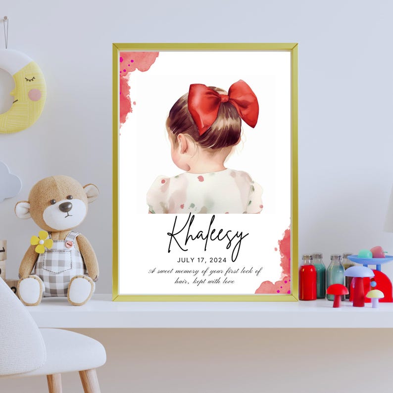 Personalized First Haircut Digital Print - Baby's First Lock Keepsake ...