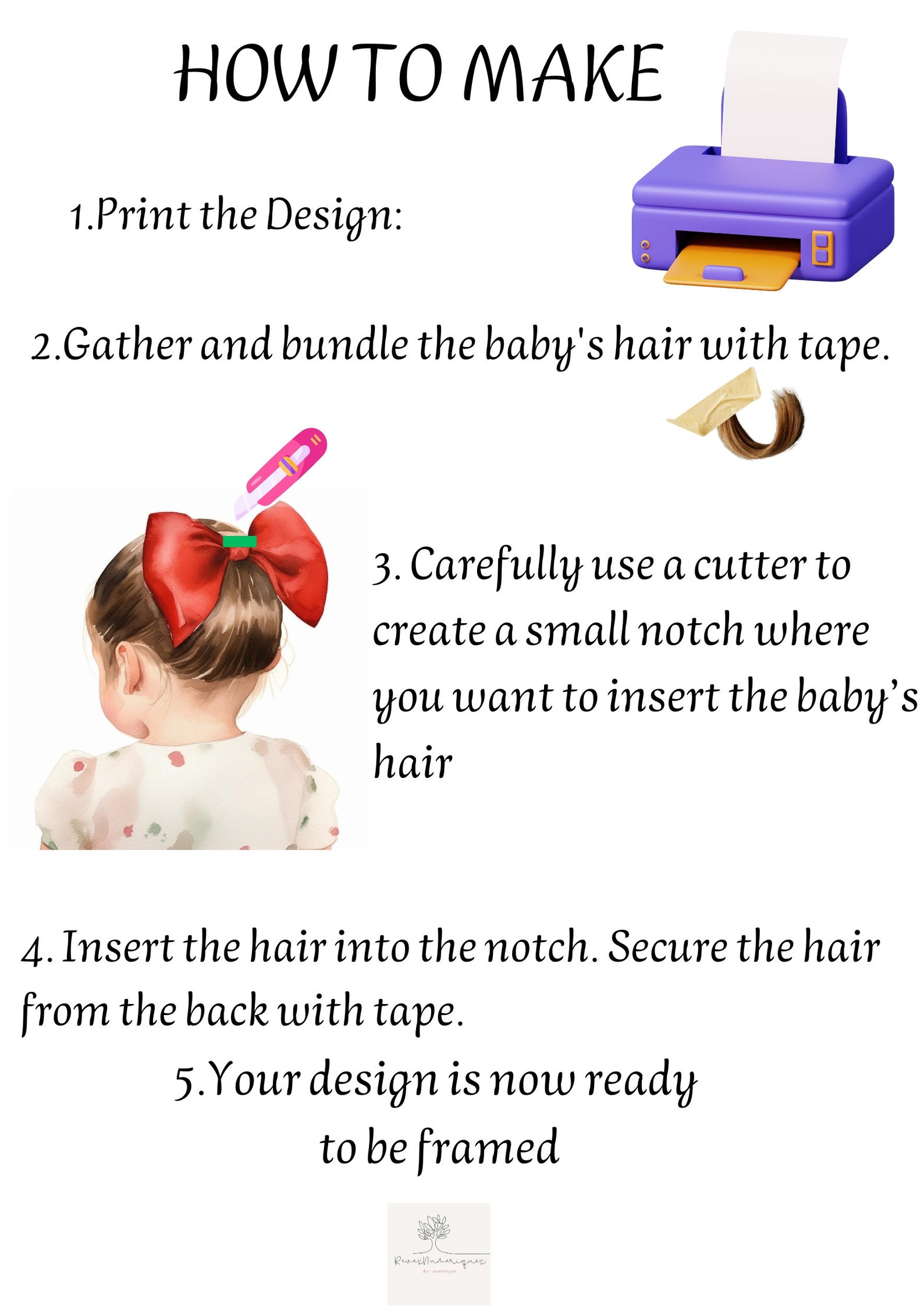 Personalized First Haircut Keepsake Digital Print - Baby's First Lock ...