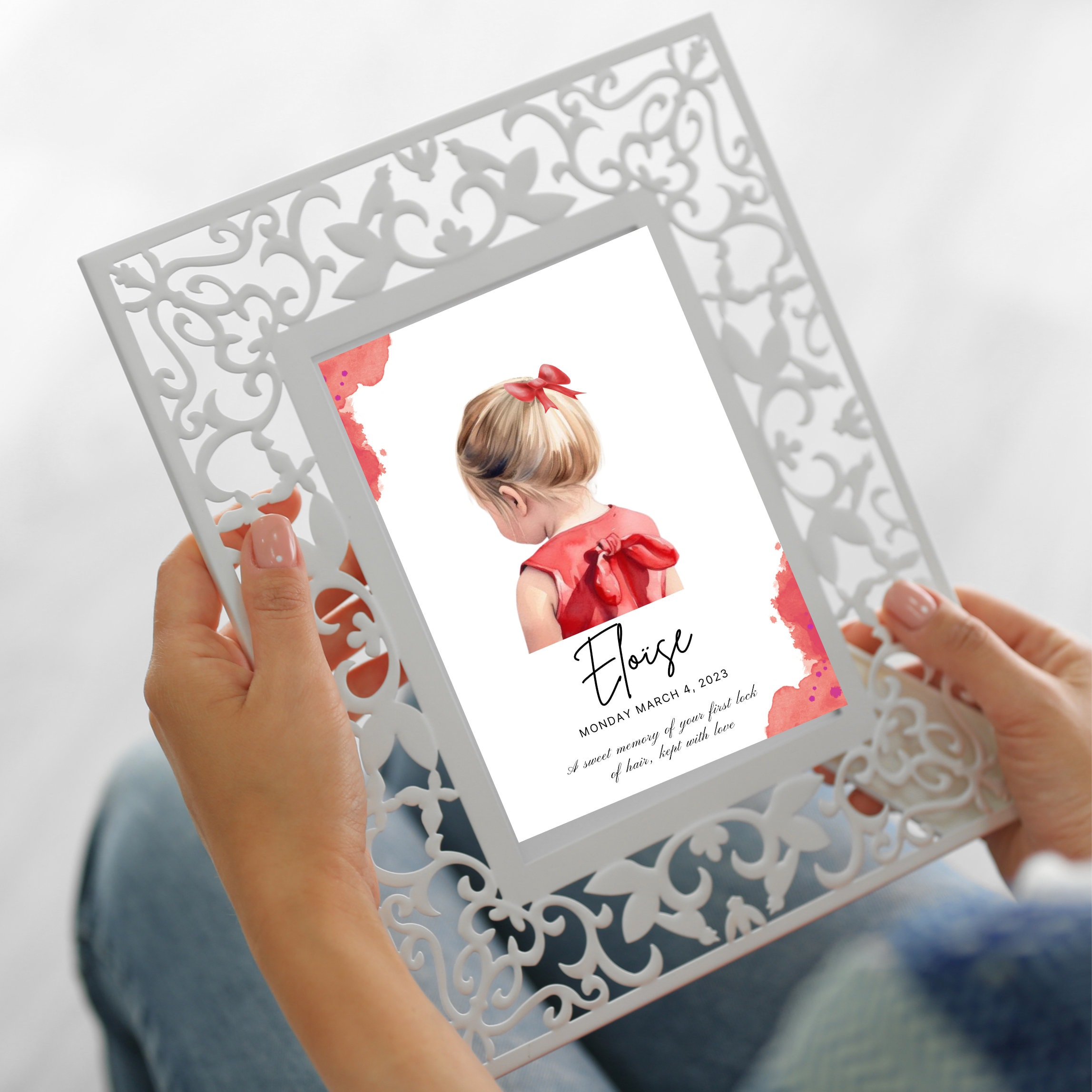 Personalized First Haircut Keepsake Digital Print - Baby's First Lock ...