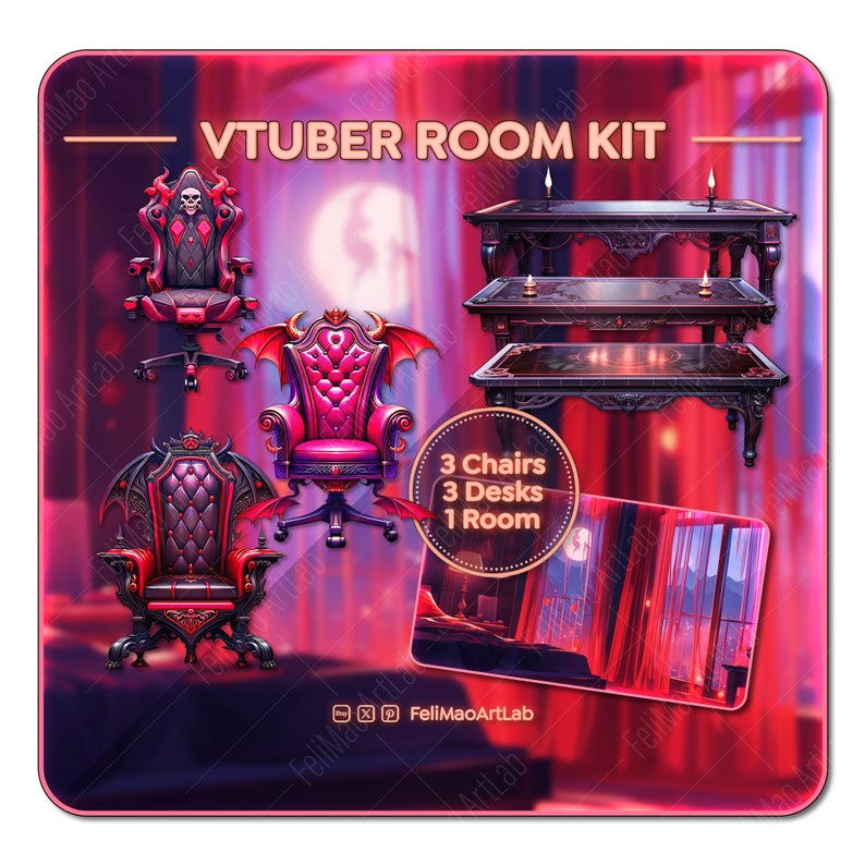 Vampire Room Vtuber Kit: Goth Stream Assets (PNG/JPG) - Etsy