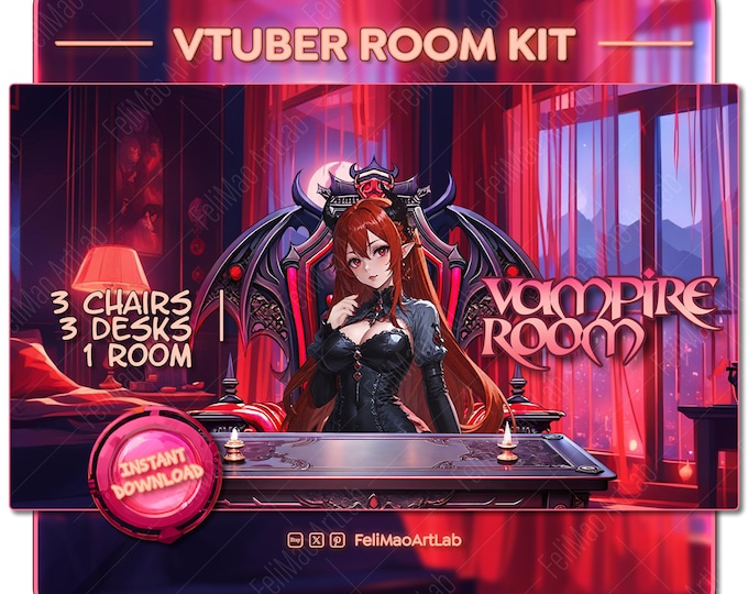 Vampire Room Vtuber Kit: Goth Stream Assets (PNG/JPG) - Etsy
