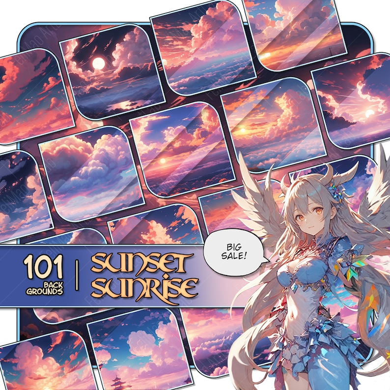 Stream Background Overlay, Vtube: Sunset Sunrise Clouds Sky - Etsy