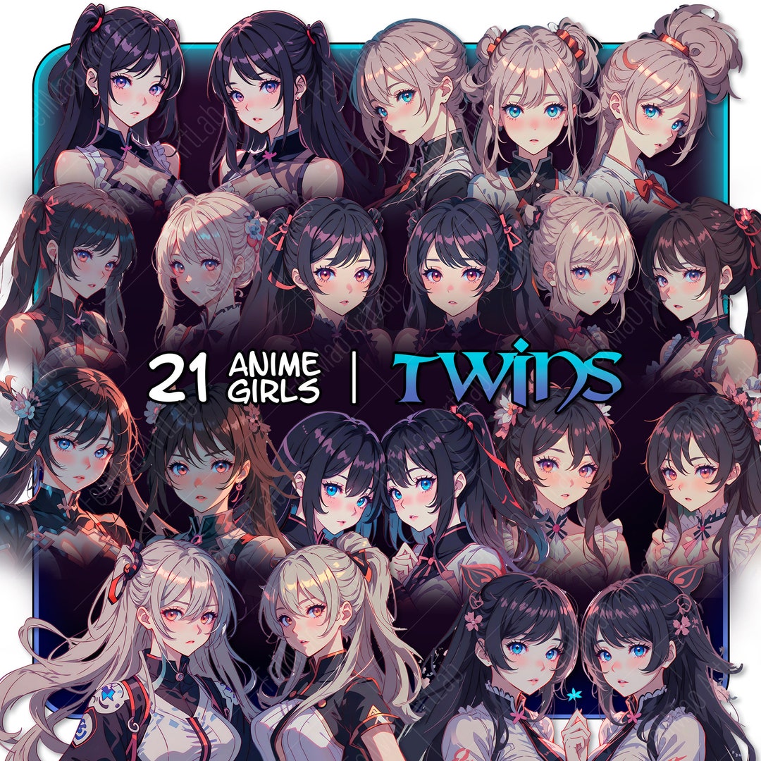 Twins Vtuber Anime Character / Vtube Art Concept Design / Character ...