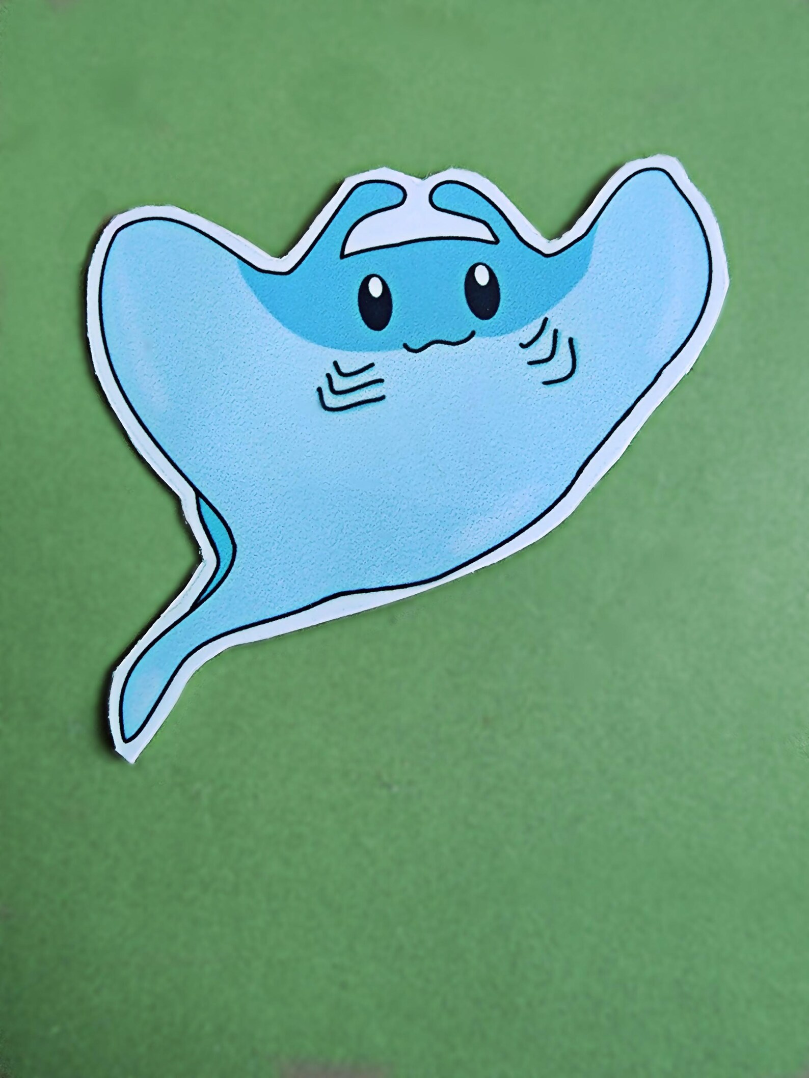 Anna the Manta Ray Kawaii Blue Waterproof Manta Ray Sticker - Etsy